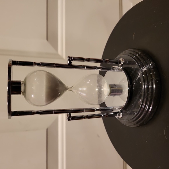 Accents | Vintage Chrome And Glass Hour Glass Timer W Marble Base 6 58 ...